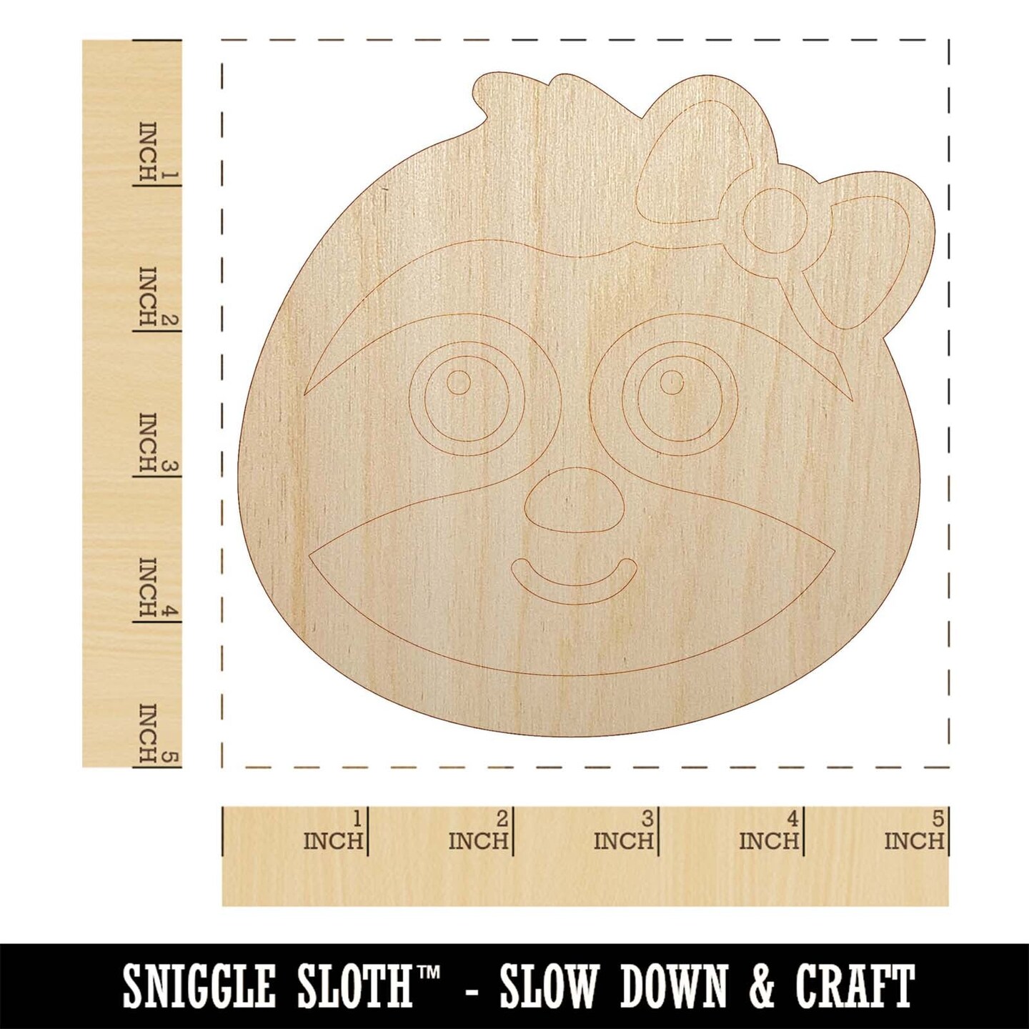 Cute Girl Sloth with Bow Unfinished Wood Shape Piece Cutout for DIY ...