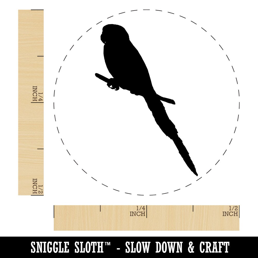 Parakeet on Branch Bird Solid Self-Inking Rubber Stamp for Stamping ...