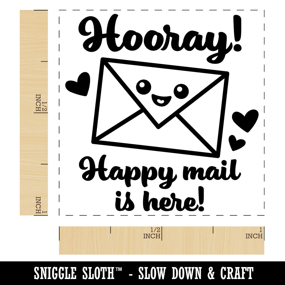 Hooray Happy Mail is Here Self-Inking Rubber Stamp Ink Stamper | Michaels