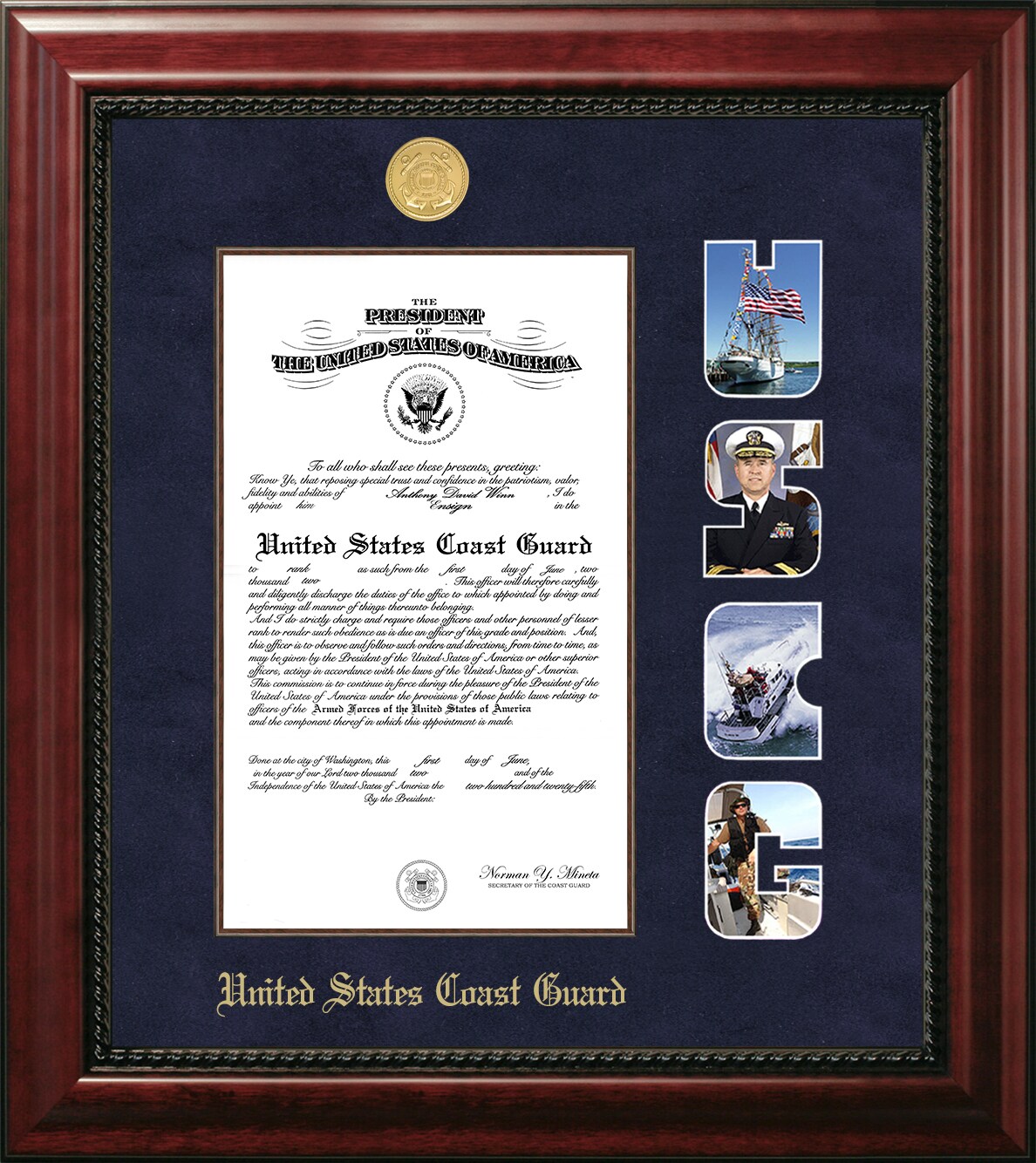 Patriot Frames Coast Guard 10x14 Certificate Executive Frame with Gold ...