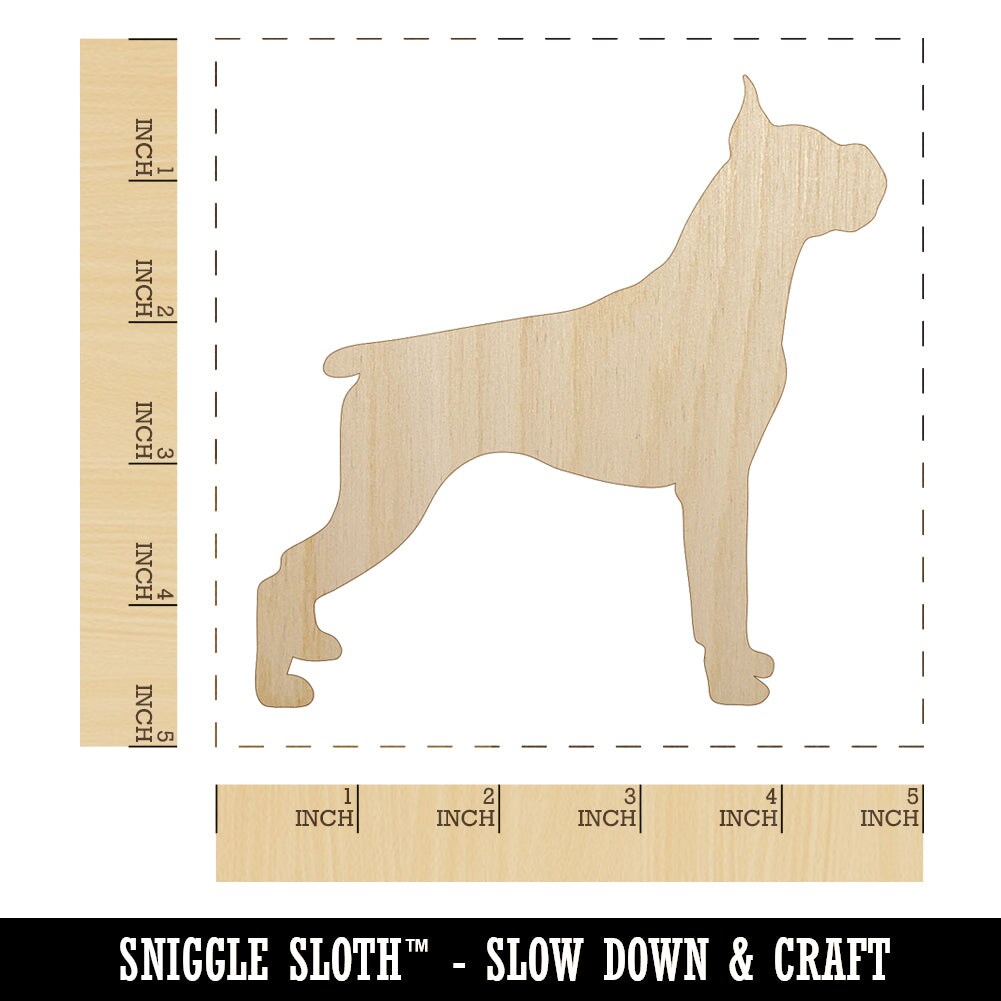 Boxer Dog Solid Unfinished Wood Shape Piece Cutout for DIY Craft ...