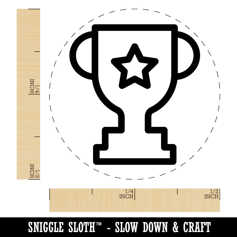 Trophy Award Outline with Star Self-Inking Rubber Stamp for Stamping ...