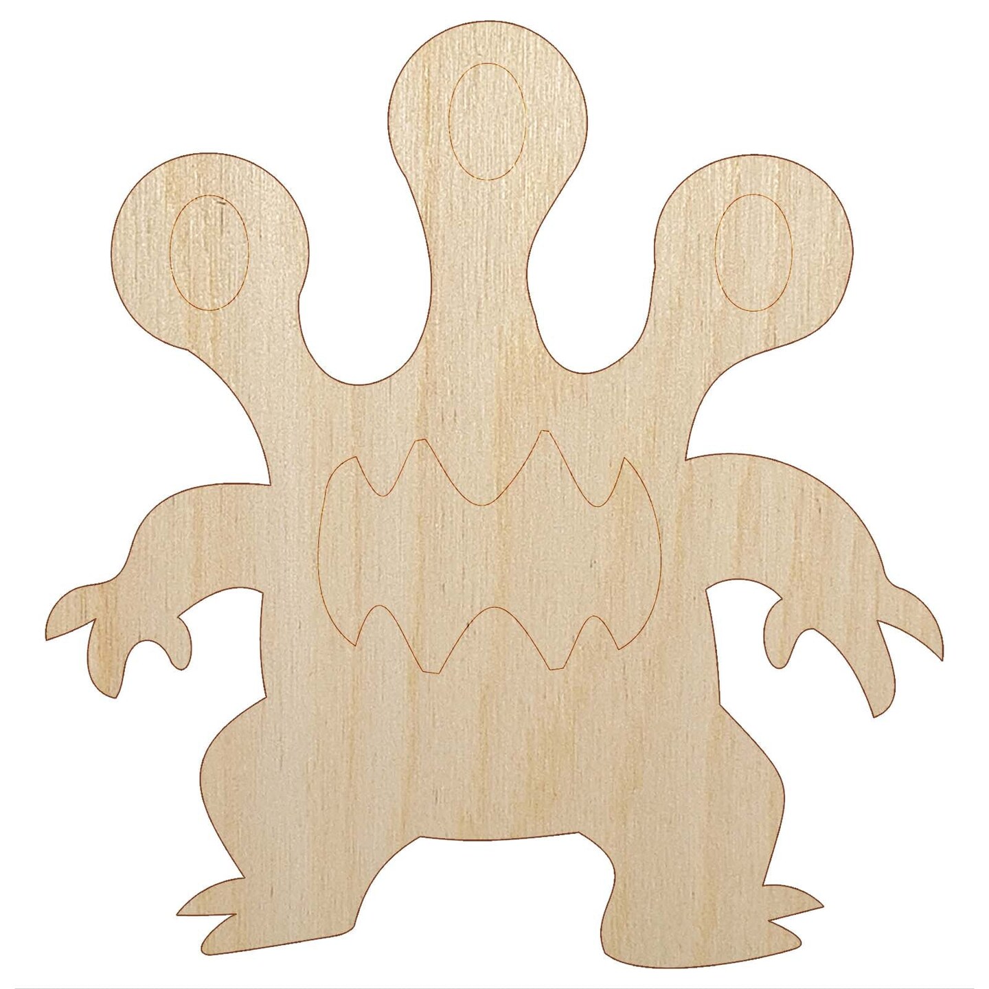 Three Eyed Alien Monster Unfinished Wood Shape Piece Cutout for DIY ...