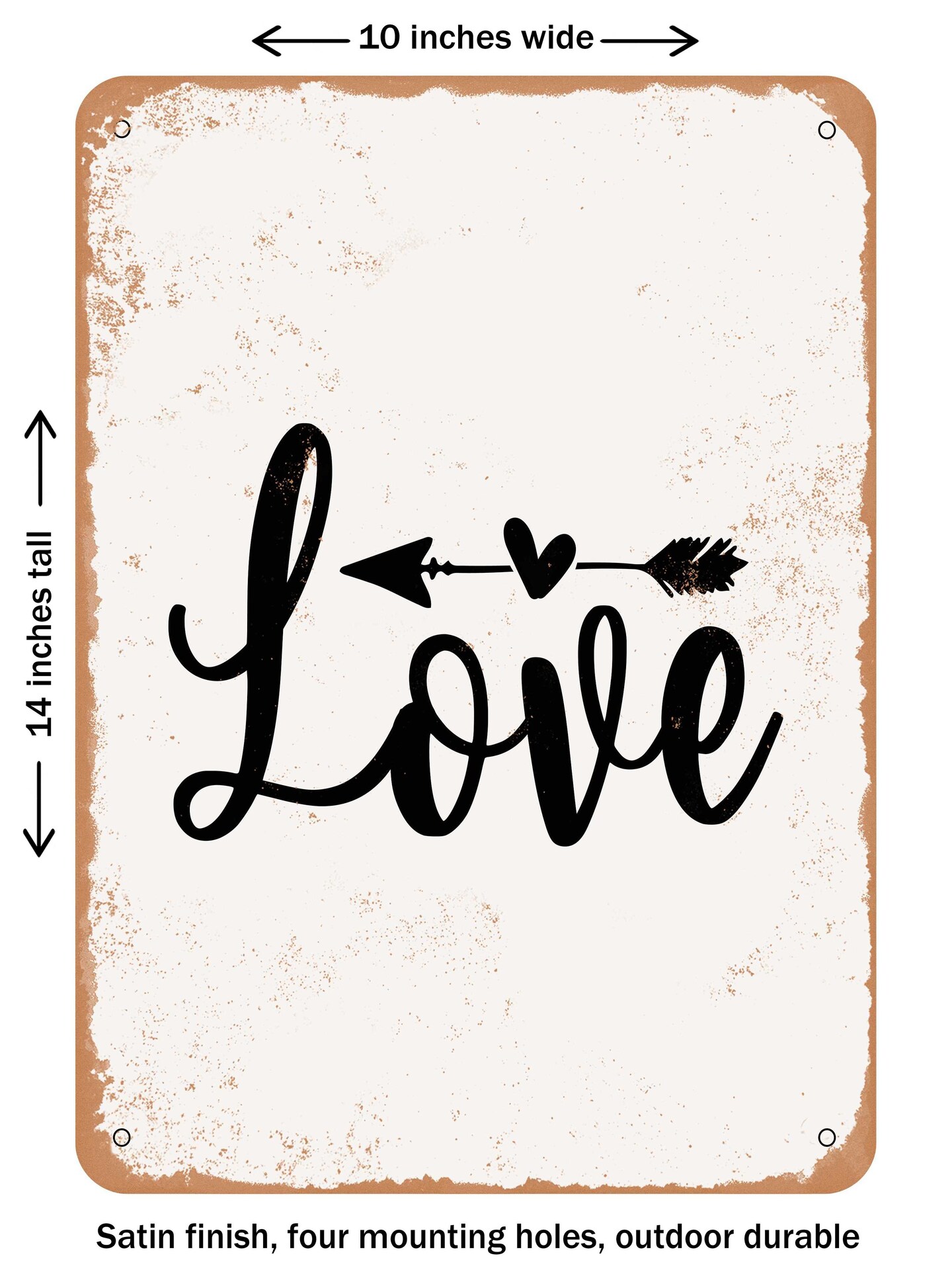 DECORATIVE METAL SIGN - Love2 - Vintage Rusty Look | Michaels