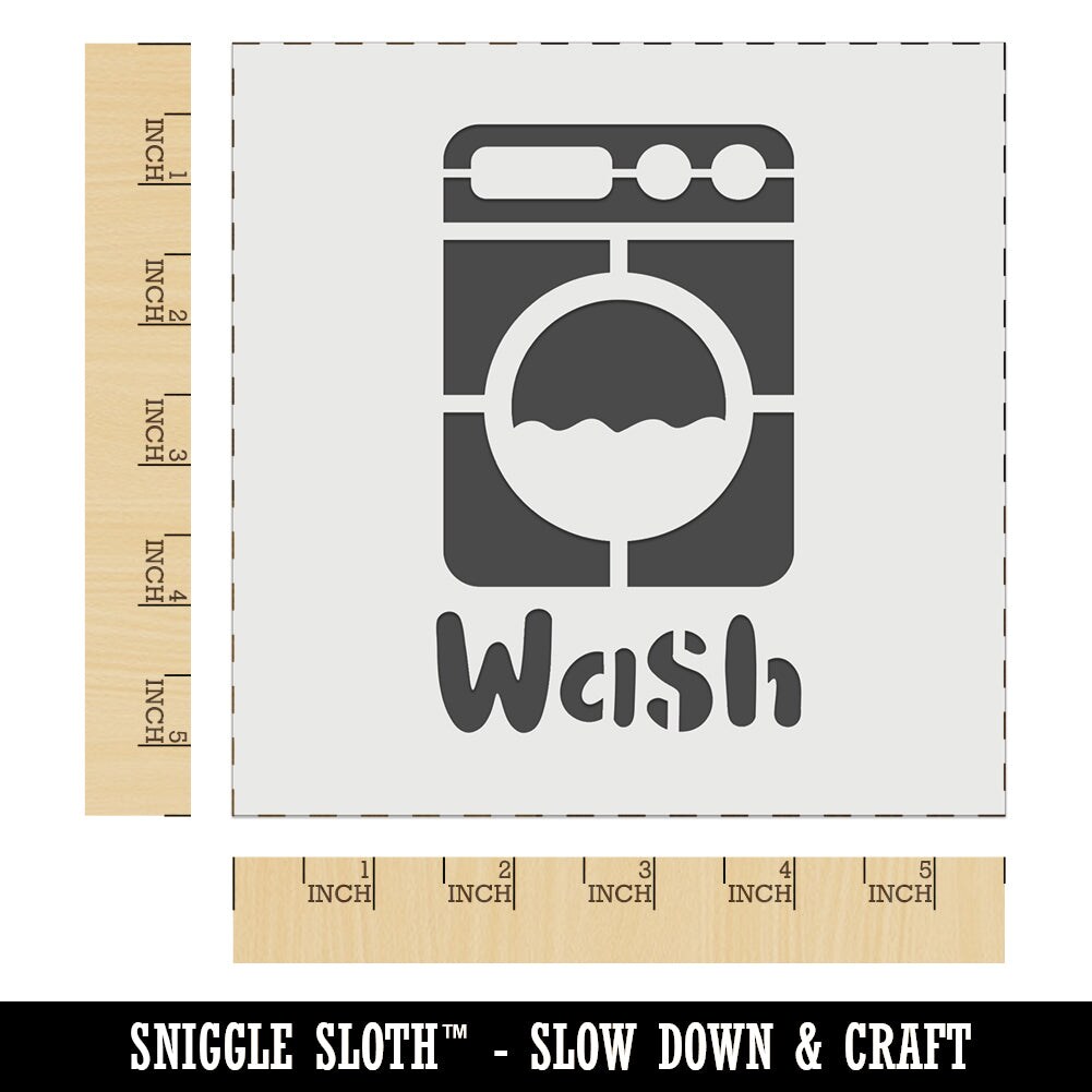 Laundry Wash Washing Machine Wall Cookie DIY Craft Reusable Stencil ...