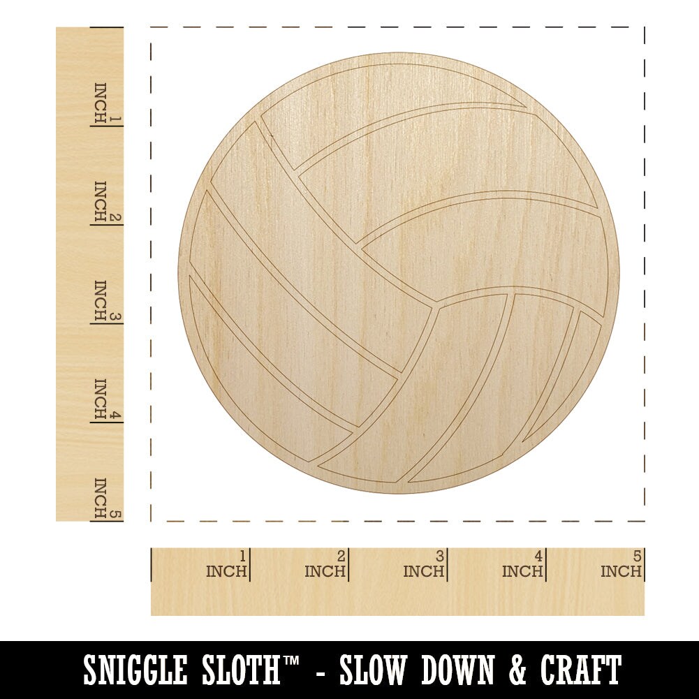 Volleyball Solid Unfinished Wood Shape Piece Cutout for DIY Craft ...