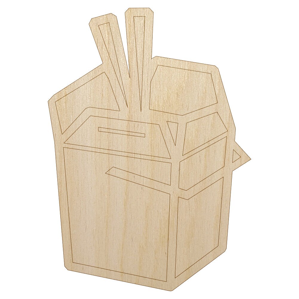 Chinese Food Take Out Away Doodle Unfinished Wood Shape Piece Cutout ...
