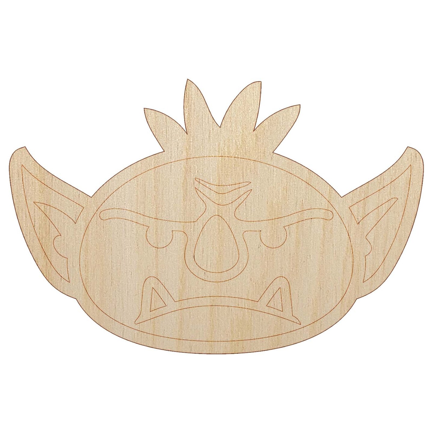 Goblin Male Character Face Unfinished Wood Shape Piece Cutout for DIY ...