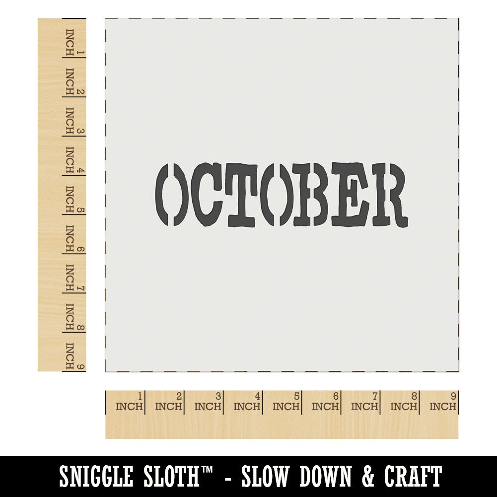 October Month Calendar Fun Text Wall Cookie DIY Craft Reusable Stencil ...