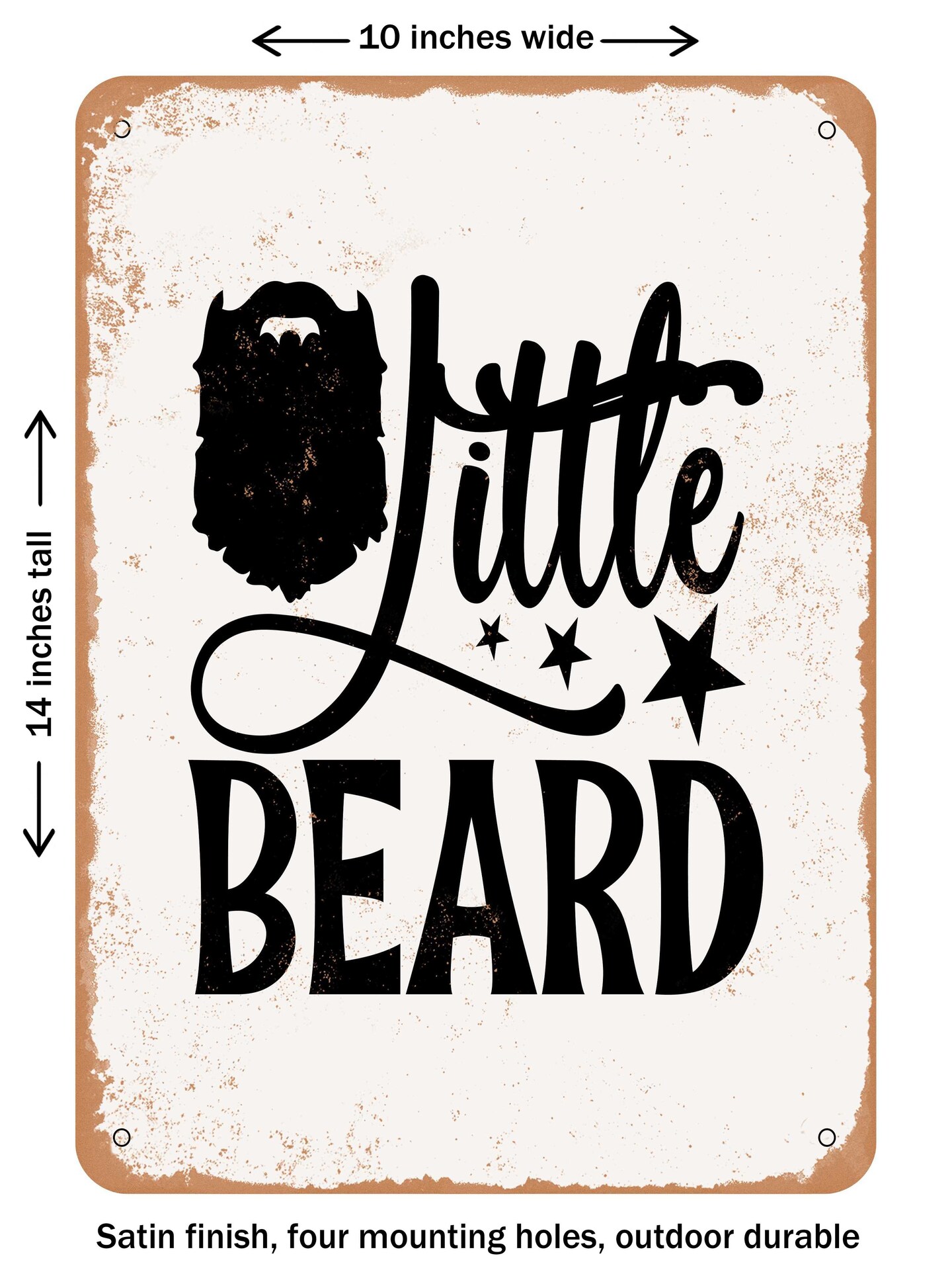 DECORATIVE METAL SIGN - Little Beard - Vintage Rusty Look | Michaels