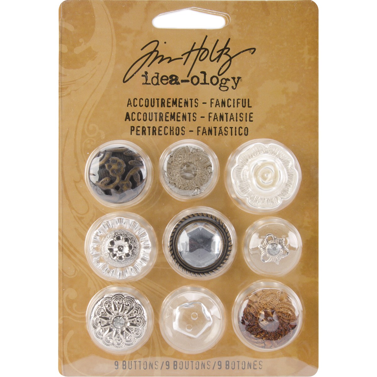 Idea-Ology Accoutrements Buttons 9/Pkg-Fanciful .626" To 1" | Michaels