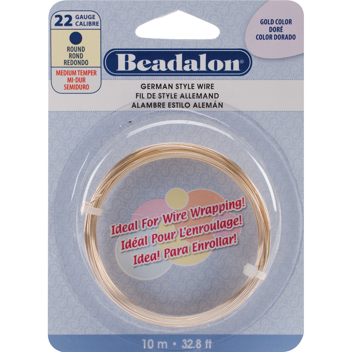 Beadalon German Style Wire-Gold Round - 22 Gauge, 32.8' | Michaels