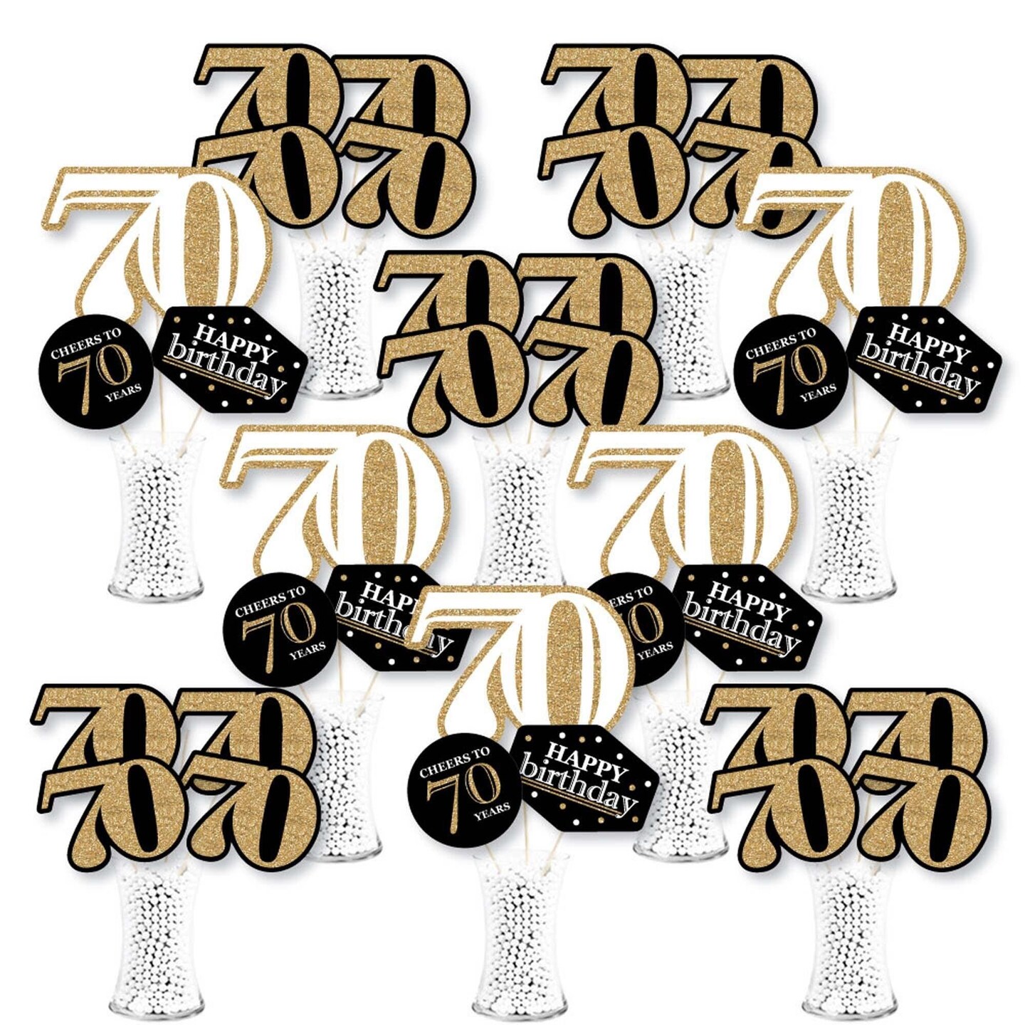 Big Dot of Happiness Adult 70th Birthday - Gold - Birthday Party ...