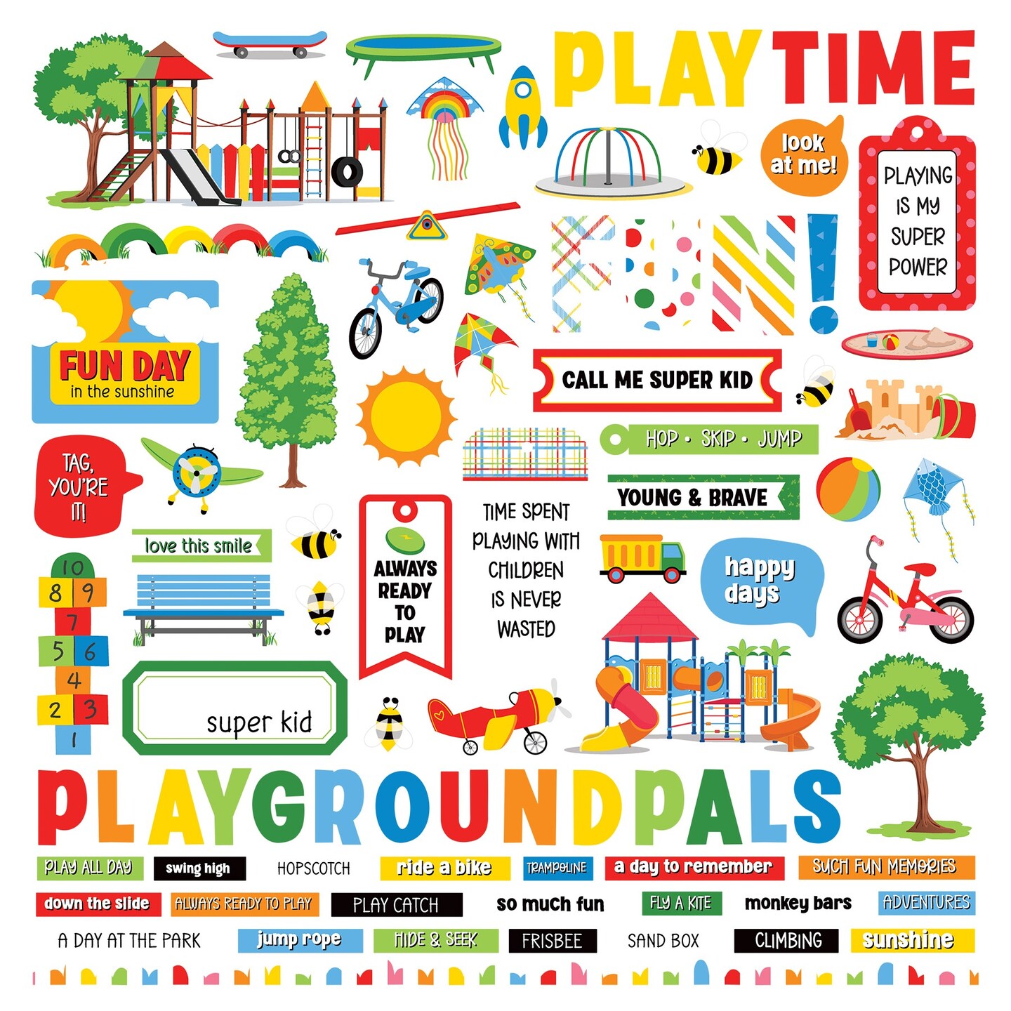 Go Outside And Play Stickers 12"X12"-Elements | Michaels