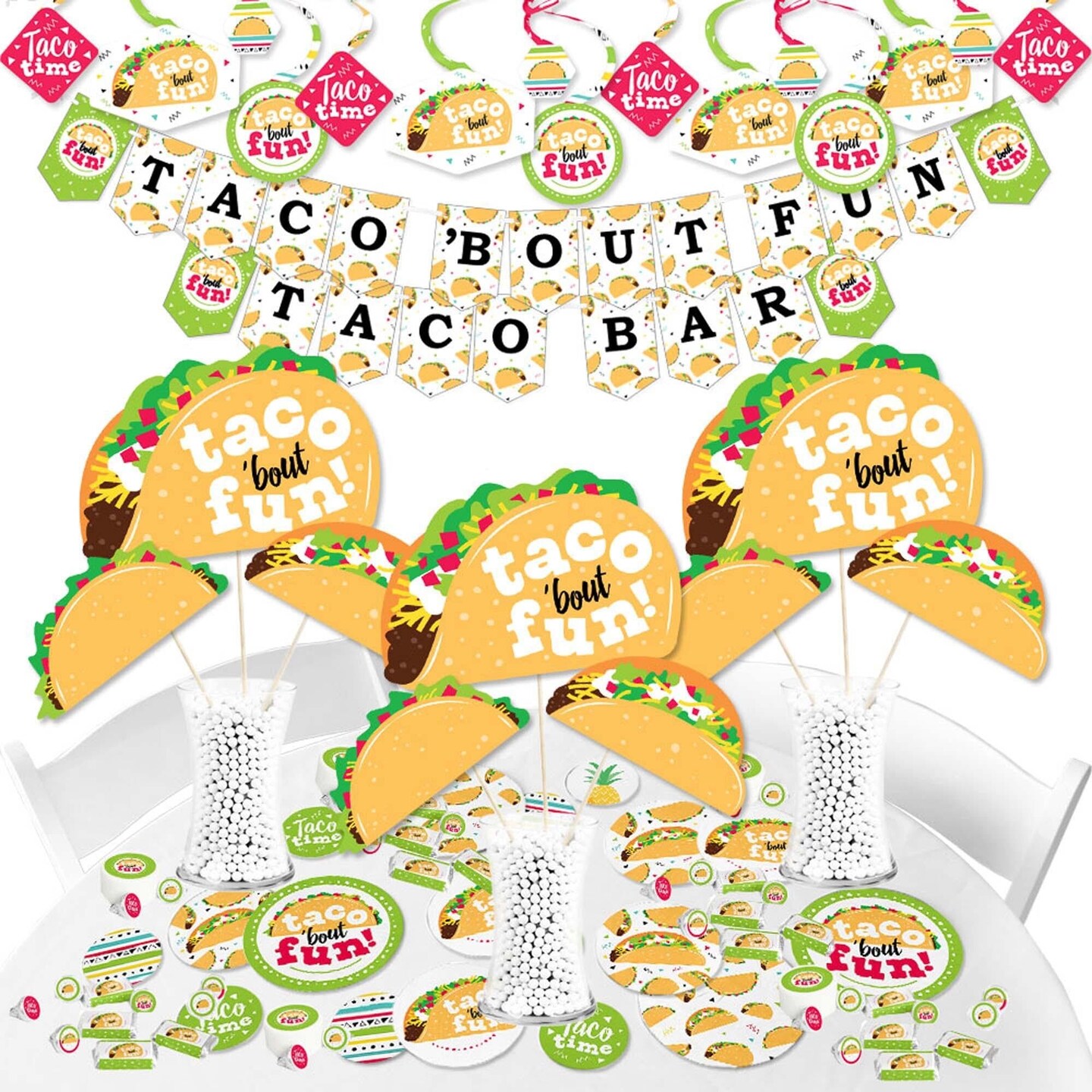 Big Dot of Happiness Taco 'Bout Fun - Fiesta Supplies - Banner Decoration Kit - Fundle Bundle ...