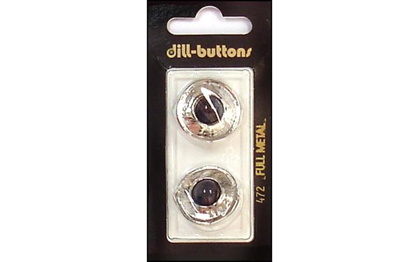 Dill Buttons 23mm 2pc Shank Black/Silver Metal | Michaels