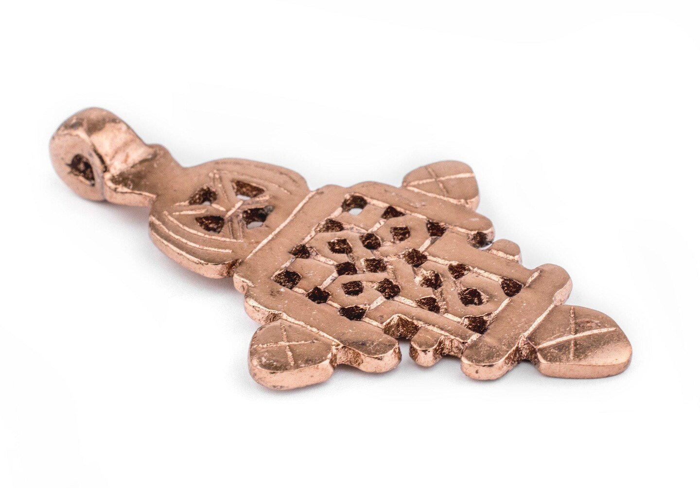 Copper Coptic Cross Pendant (65x36mm): Authentic Ethiopian East African ...