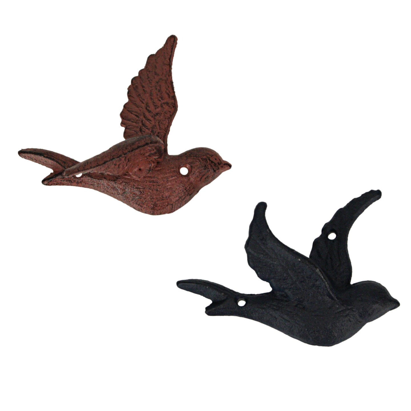 Set of 5 Cast Iron Distressed Finish Flying Birds Decorative Wall Decor ...