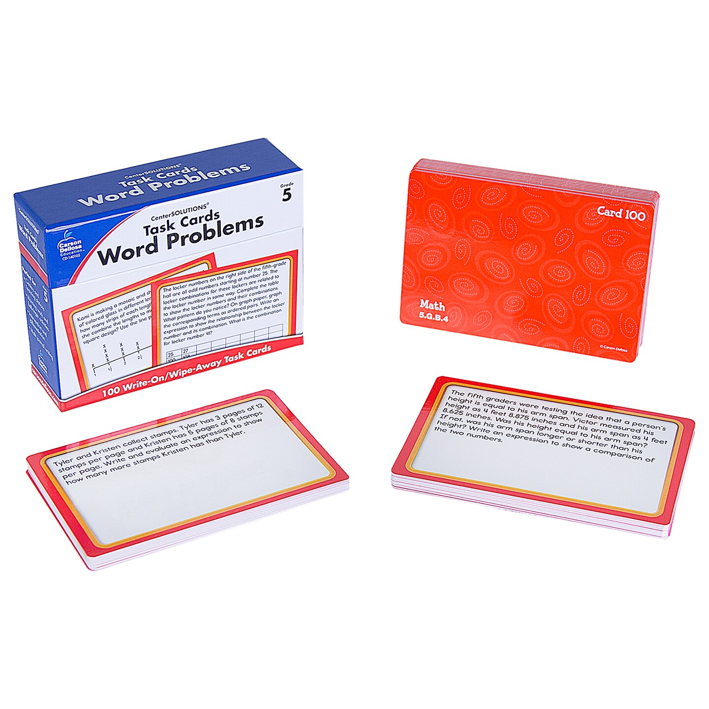 Carson Dellosa Task Cards: Word Problems, Grade 5 Learning Cards | Michaels