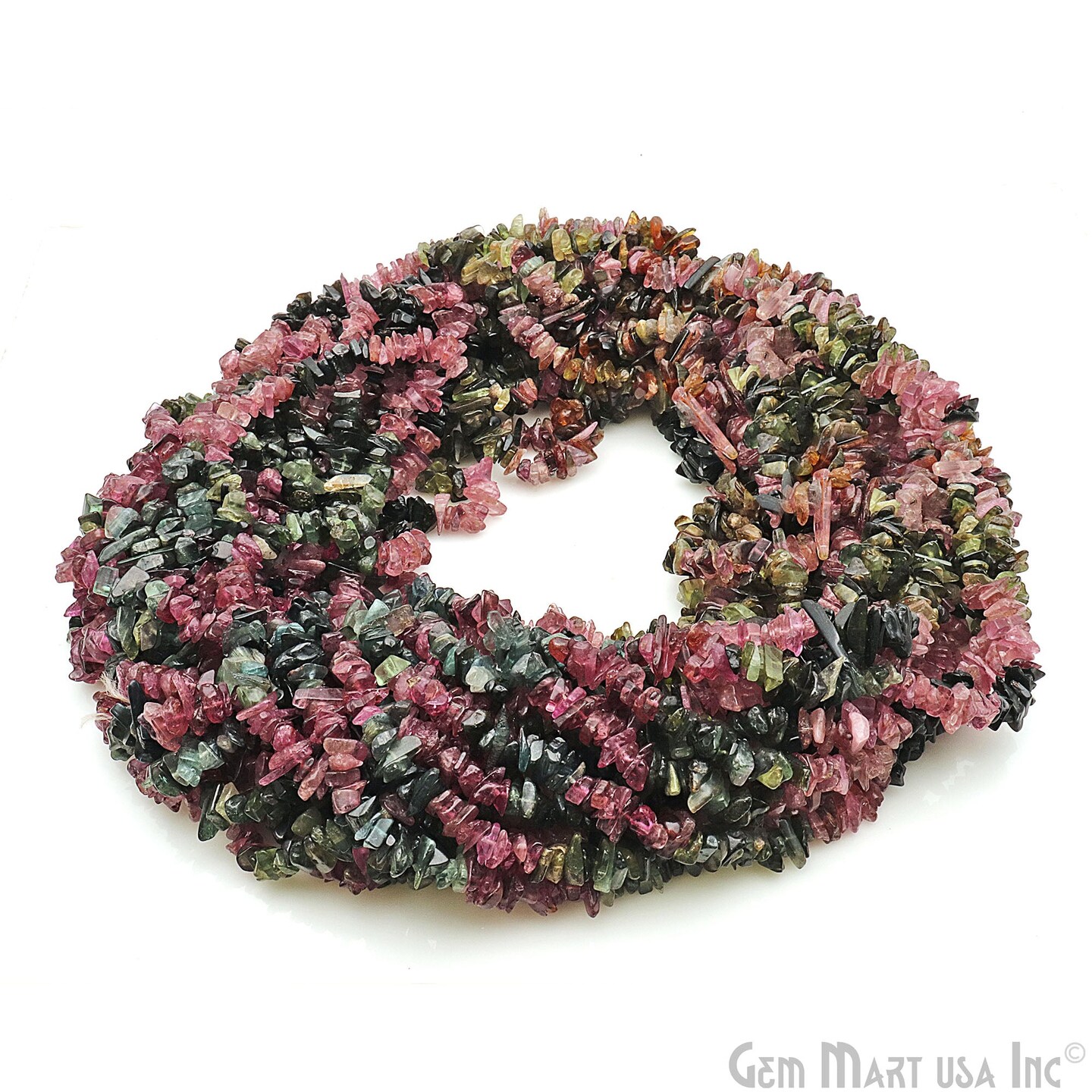 Multi Tourmaline Large Chip Beads, 34 Inch Natural Chip Strands ...