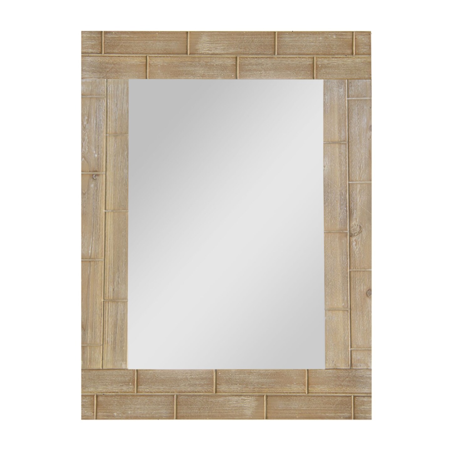 Creative Design 31" Brown Rustic Farmhouse Tile Rectangular Wall Mirror ...