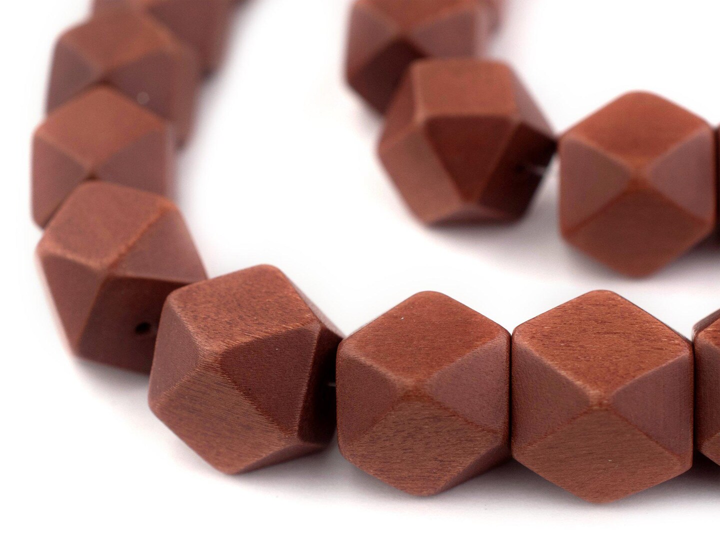 TheBeadChest Light Brown Cornerless Cube Wood Beads: 17mm Diamond Cut ...