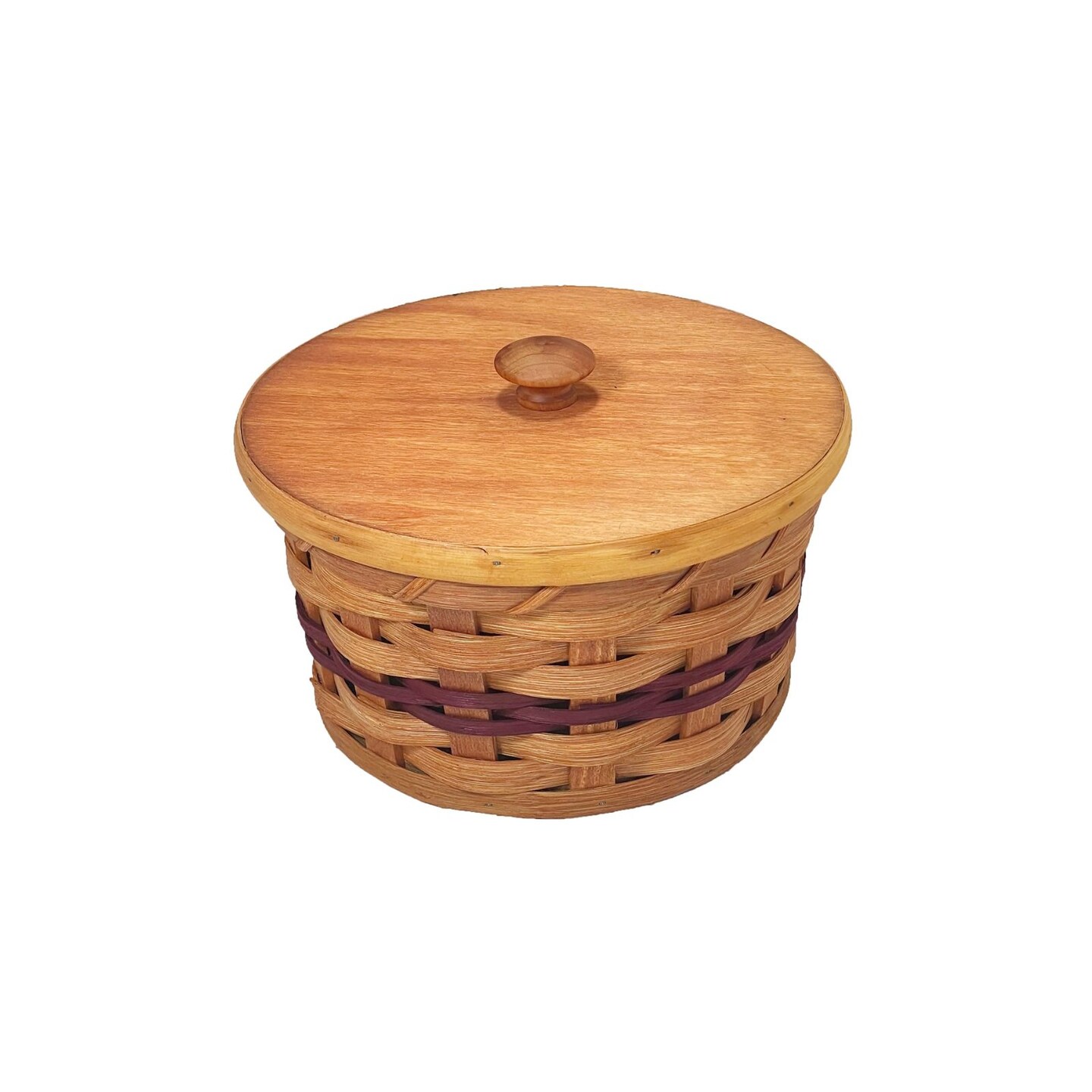 Amish Baskets Berry Basket Handmade Woven Wicker Storage With Solid Oak ...