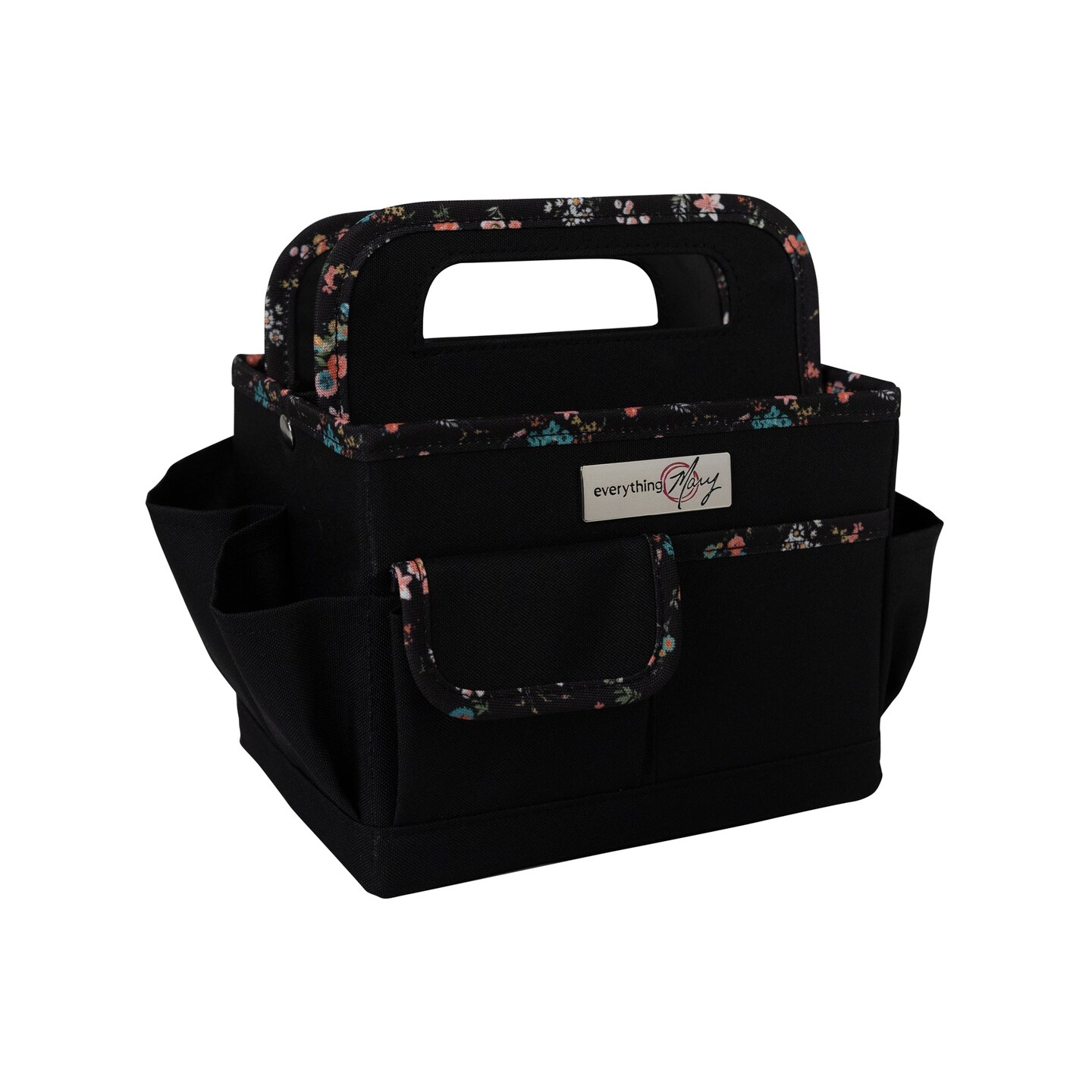 Collapsible Desktop Craft Caddy, Black & Floral | Michaels