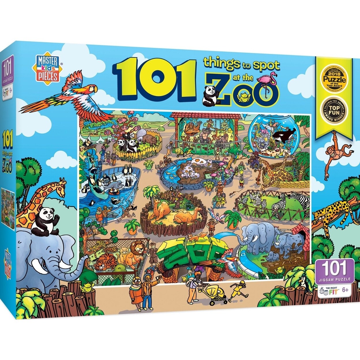 MasterPieces 101 Things to Spot at the Zoo - 101 Piece Jigsaw Puzzle ...