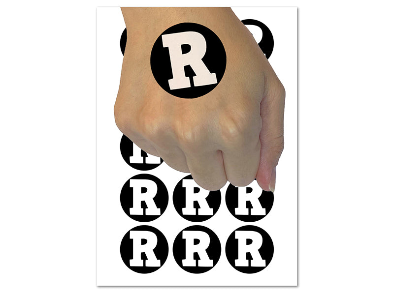 Letter R Uppercase Fun Bold Font Temporary Tattoo Water Resistant Fake ...