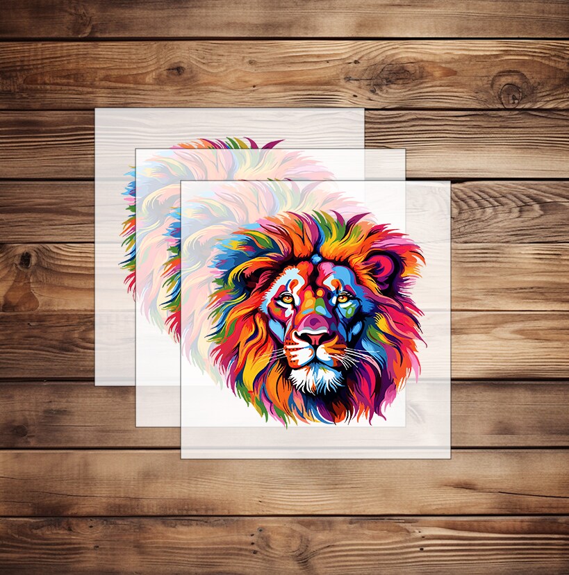 Copy-DTF, Colorful Lion, DTF, Custom DTF, Direct To Film Transfer ...