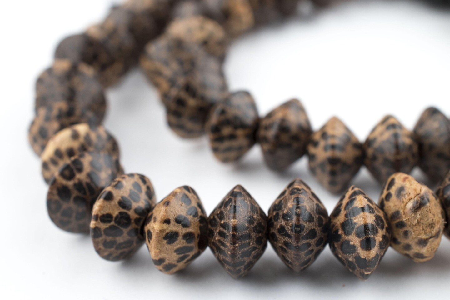 The Bead Chest Cheetah Wood Saucer Beads 10mm Brown Large Hole 16 Inch ...
