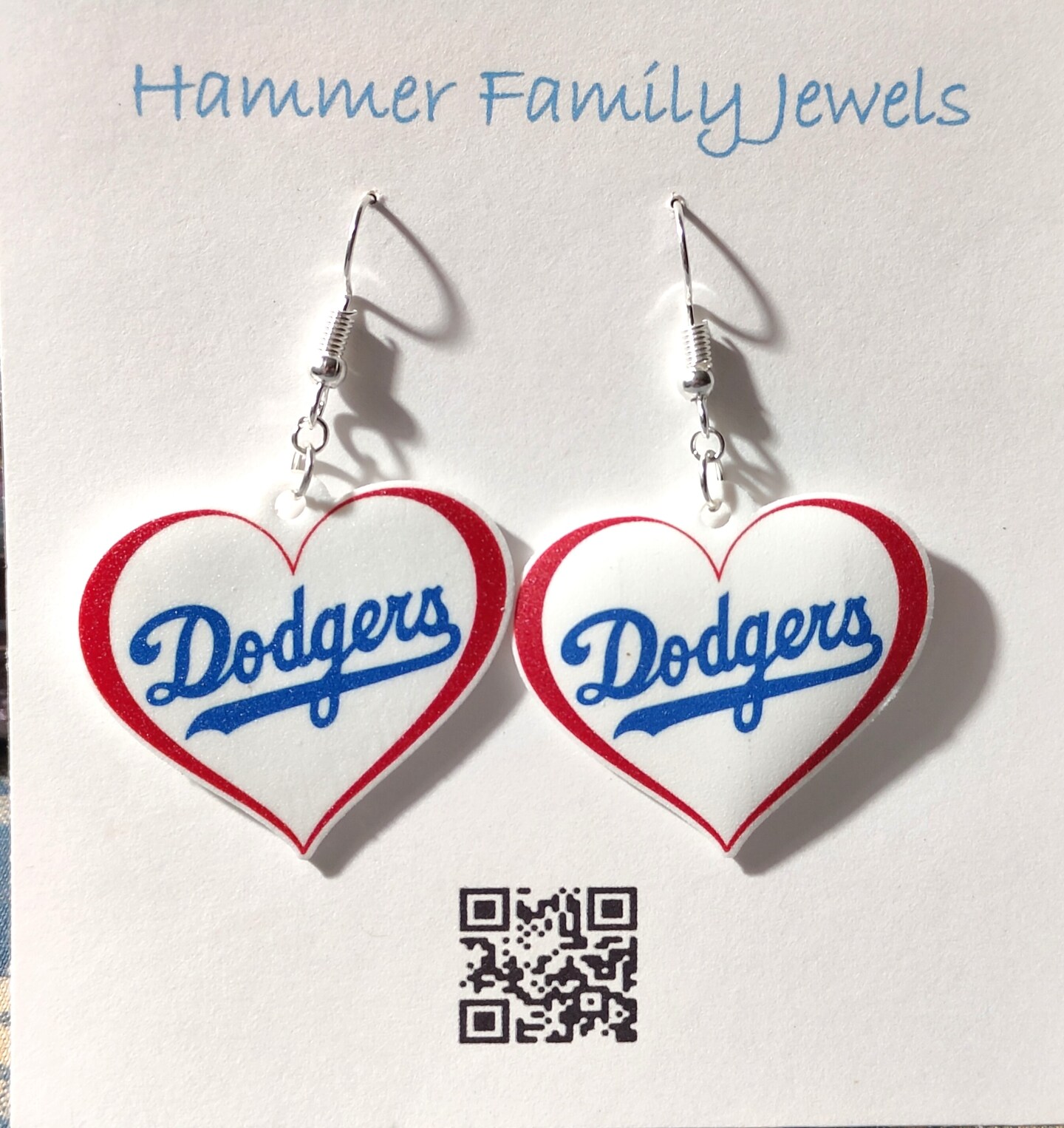 Dodgers Heart Fan Art Earrings | MakerPlace by Michaels
