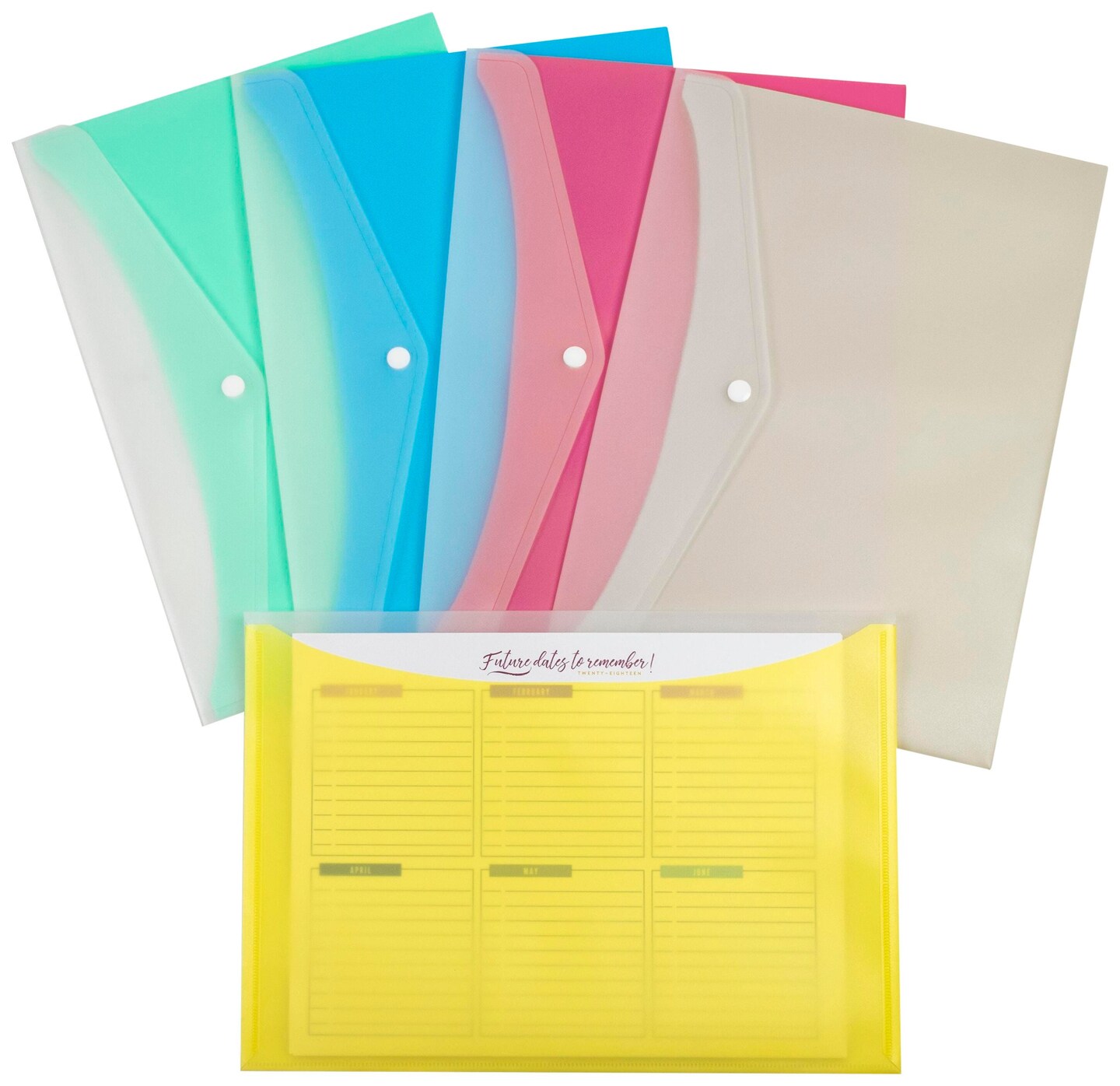C-Line Snap 'N Go Reusable Poly Envelopes, Letter Size, Assorted Colors ...