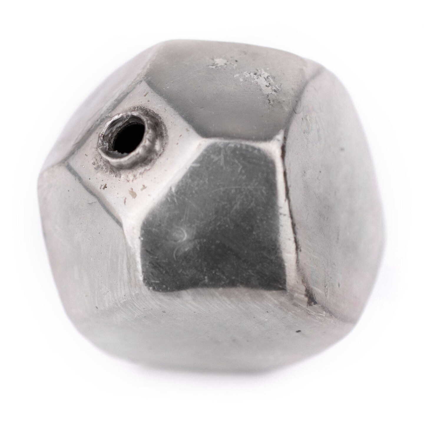 TheBeadChest Hollow Cornerless Cube Bead: Large Silver 40mm Centerpiece ...