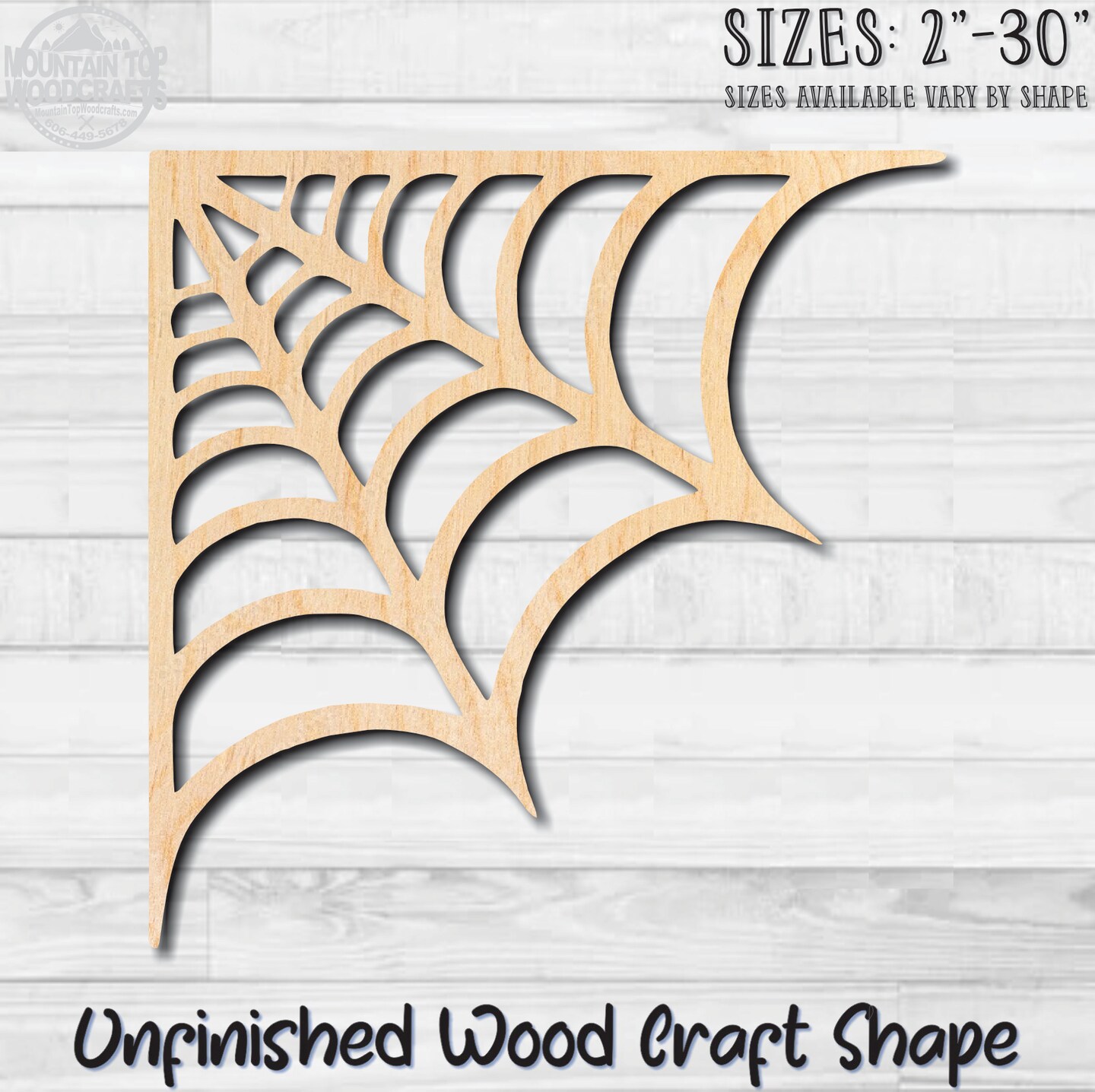 Spider Web Halloween Unfinished Wood Shape Blank Laser Engraved Cut Out ...