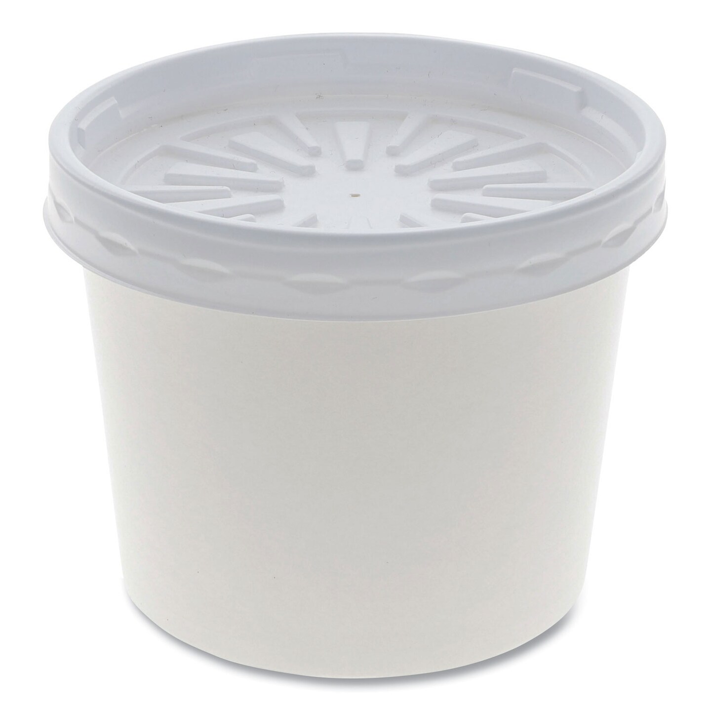 Pactiv Paper Round Food Container and Lid Combo, 12 oz, 3.75" Diameter ...