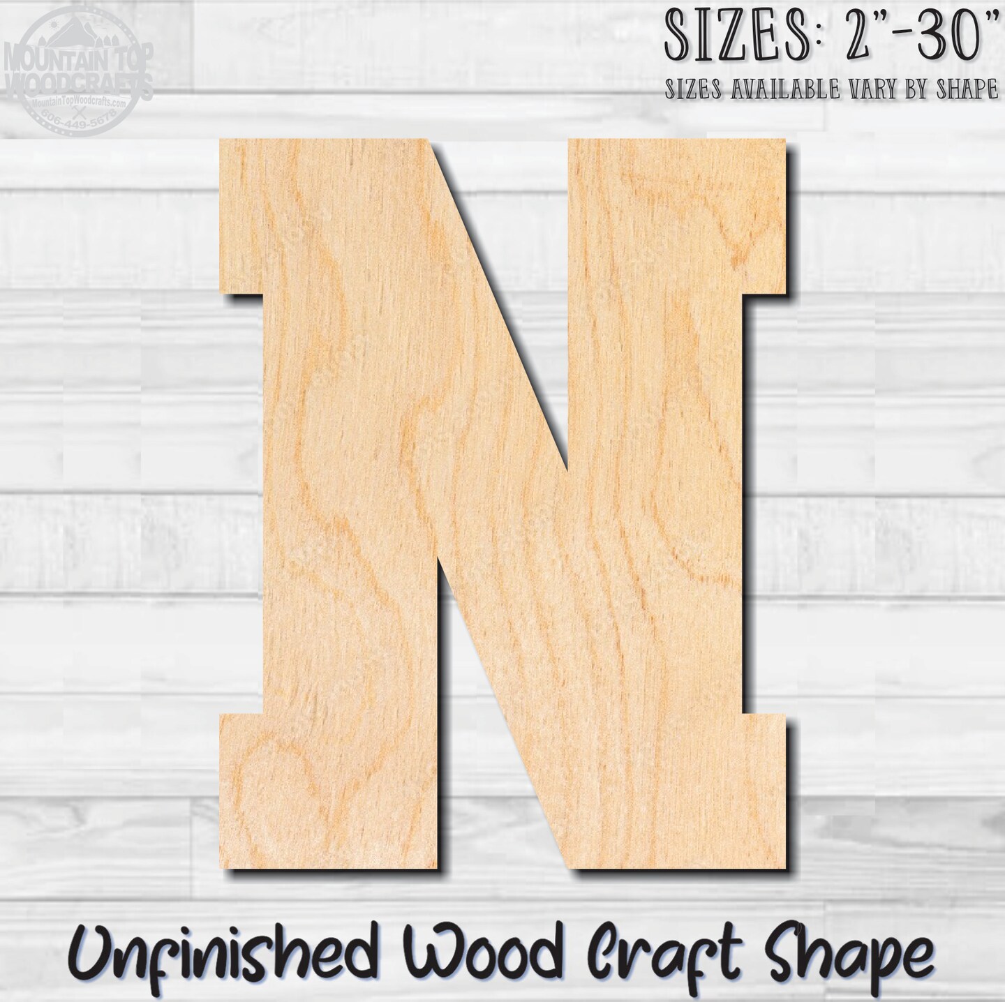Varsity Letter N Sports Unfinished Wood Shape Blank Laser Engraved ...