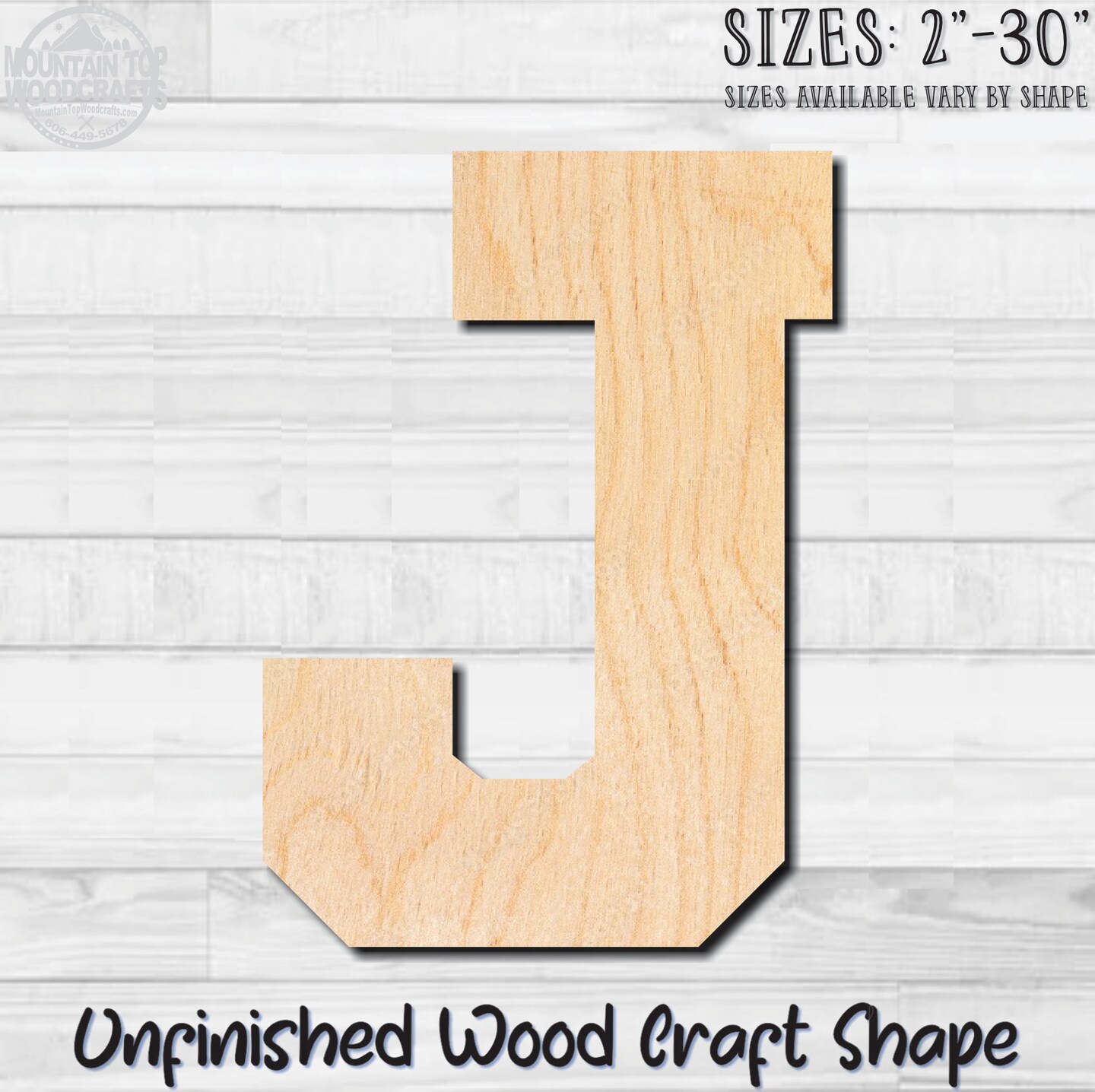Varsity Letter J Sports Unfinished Wood Shape Blank Laser Engraved ...