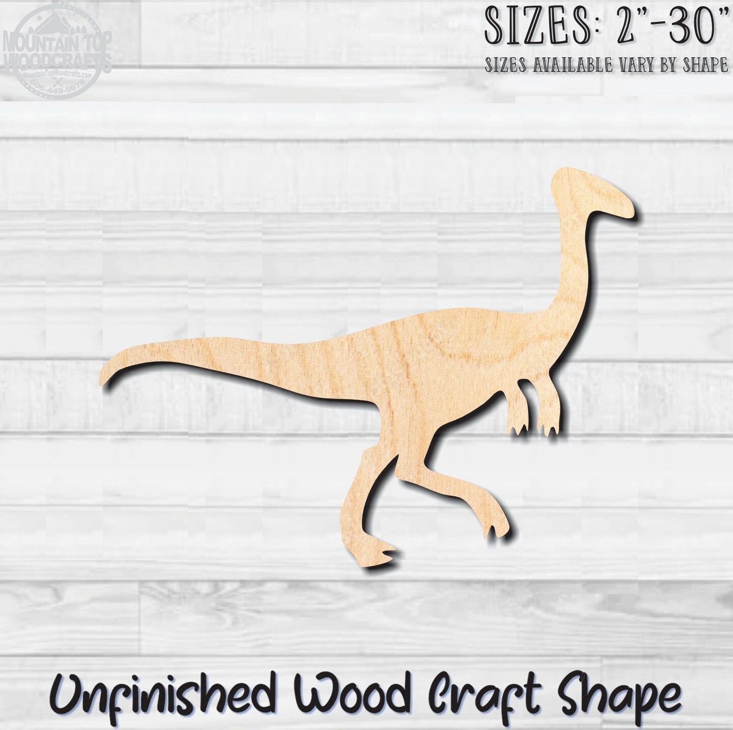 Velociraptor Dinosaur Unfinished Wood Shape Blank Laser Engraved Cut ...