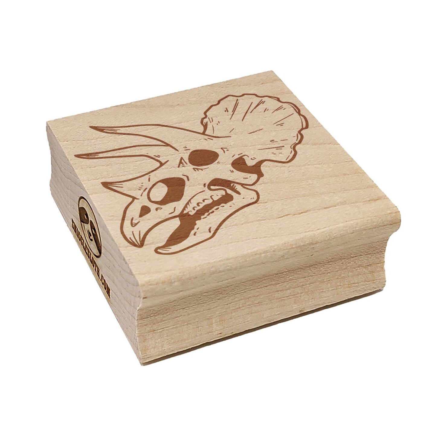 Triceratops Skull Dinosaur Fossil Square Rubber Stamp for Stamping ...