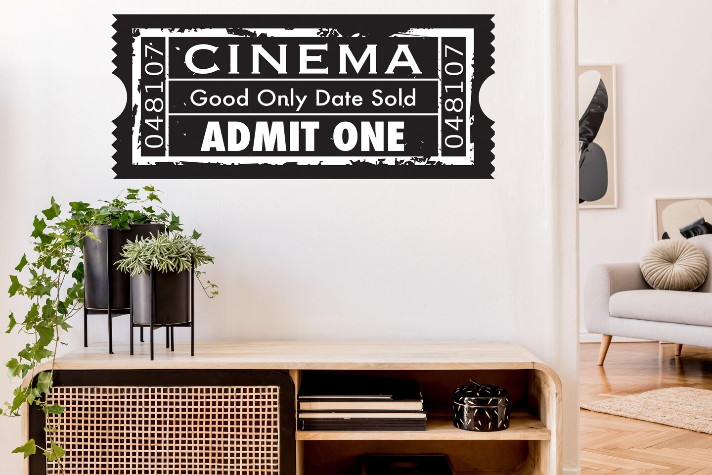 Movie Ticket Wall Decal, Cinema Wall Decal, Theater Wall Decor, Concert ...
