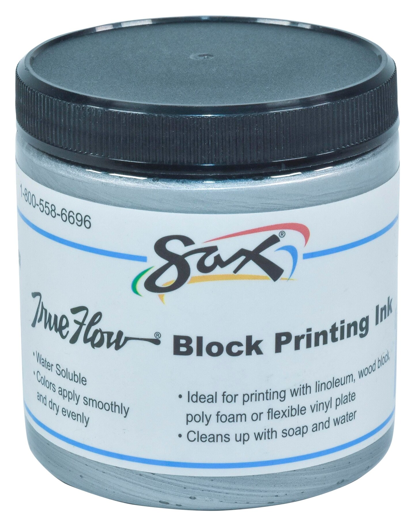 Sax Water Soluble Block Printing Ink, 8 Ounce Jar, Silver | Michaels