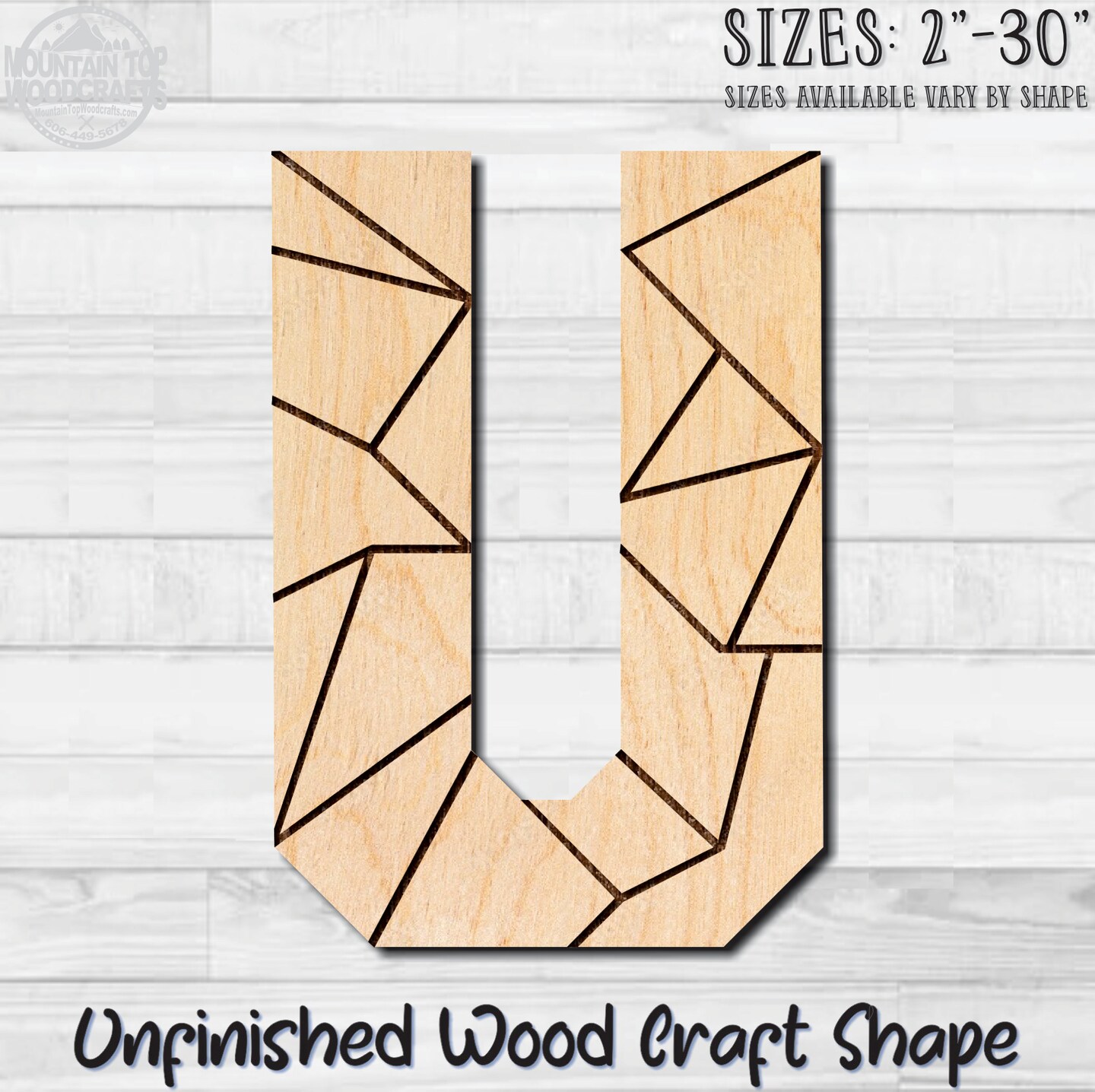Coloring Letter U Unfinished Wood Shape Blank Laser Engraved Cutout ...