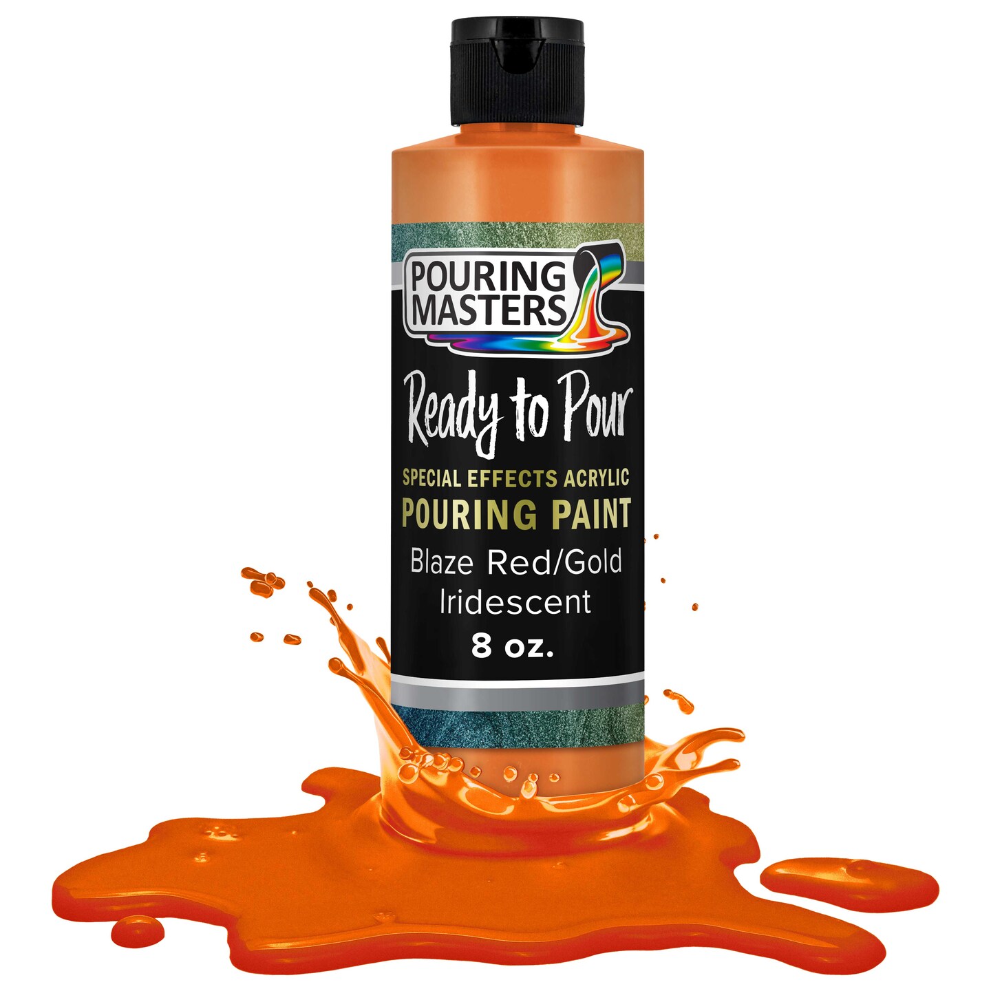 Blaze Red/Gold Iridescent Special Effects Pouring Paint - 8 Ounce ...