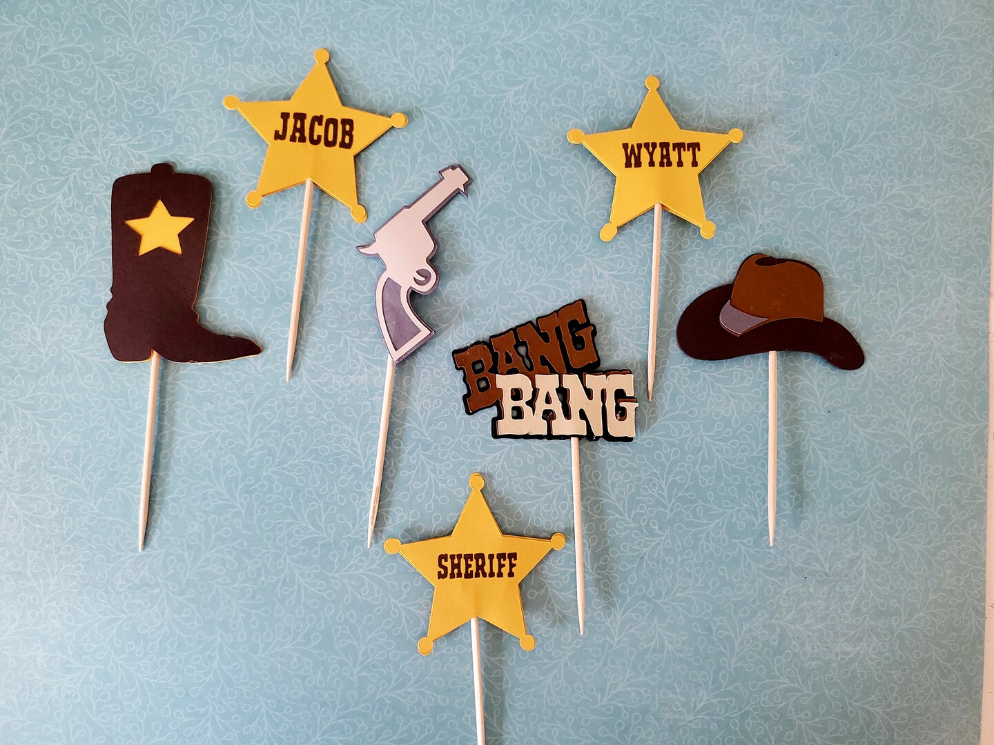 CUSTOMIZABLE Cowboy Cupcake Toppers ~ Birthday Cupcake Toppers ~ Wild ...