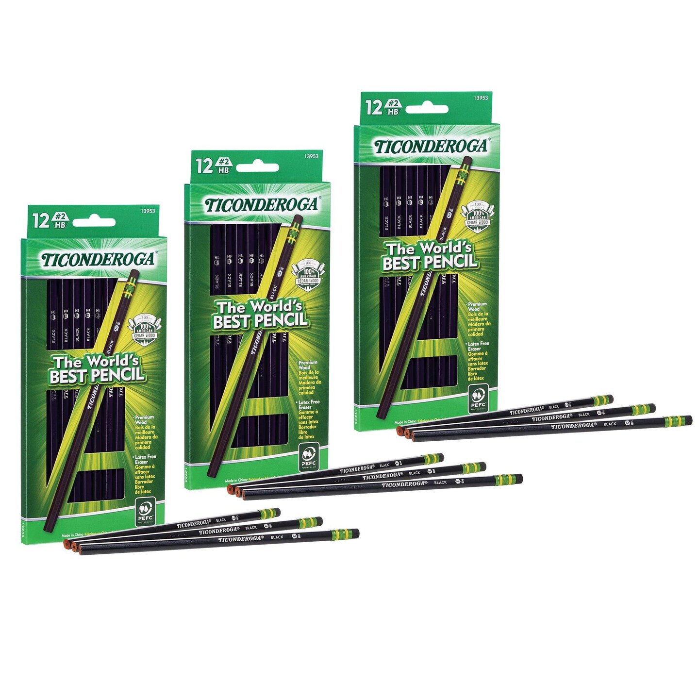 Wood-Cased Pencils, Black, 12 Per Pack, 3 Packs | Michaels