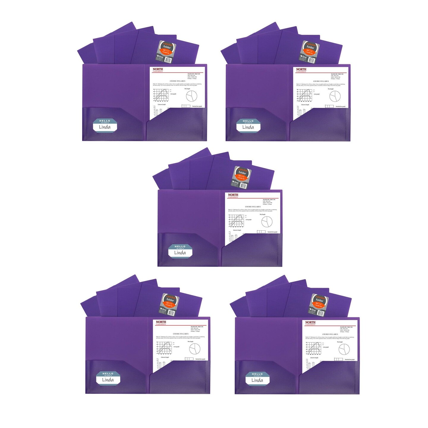 Two-Pocket Heavyweight Poly Portfolio Folder, Purple, Pack of 25 | Michaels