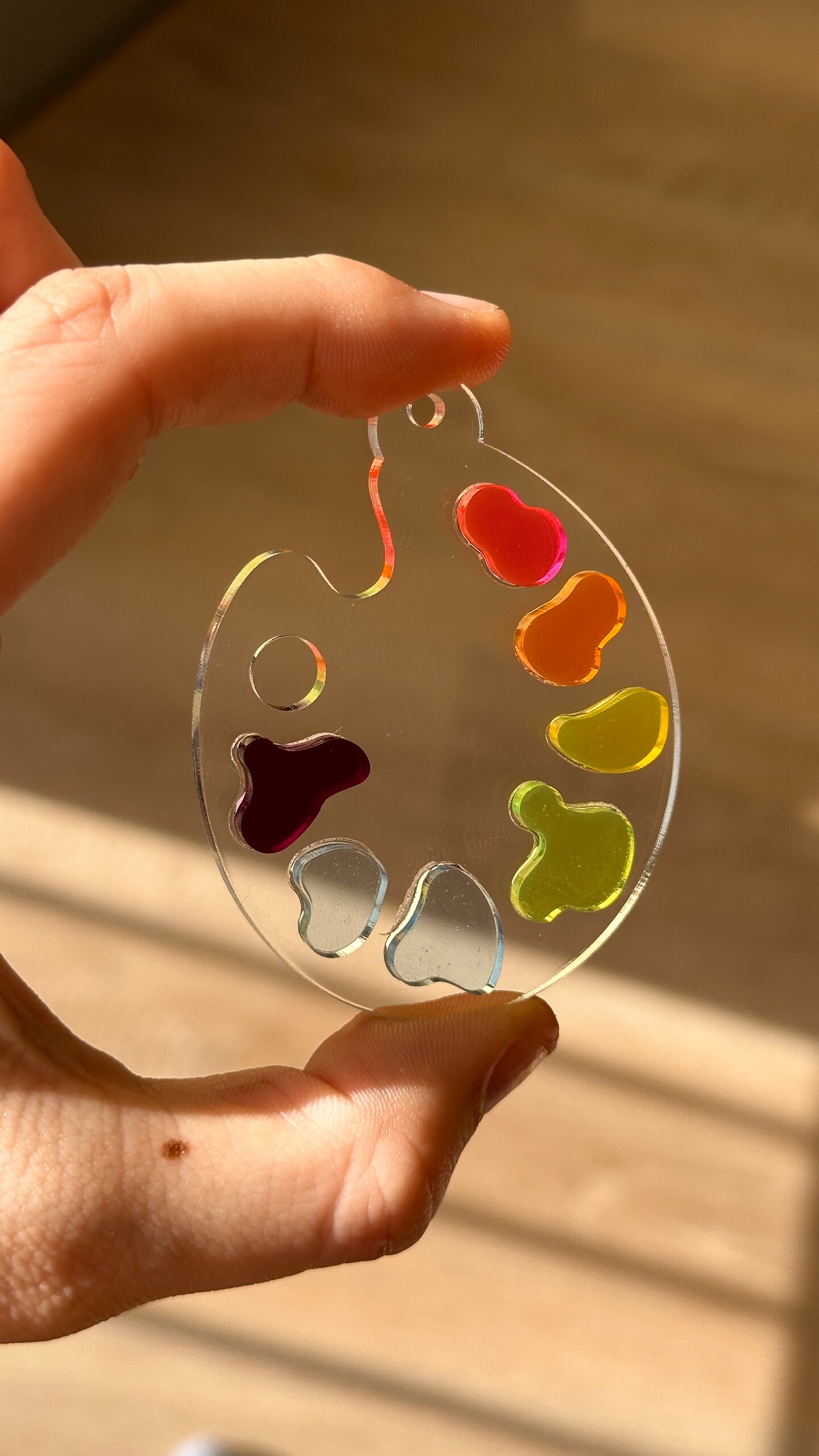 Clear Neon Paint Palette Keychain | MakerPlace by Michaels