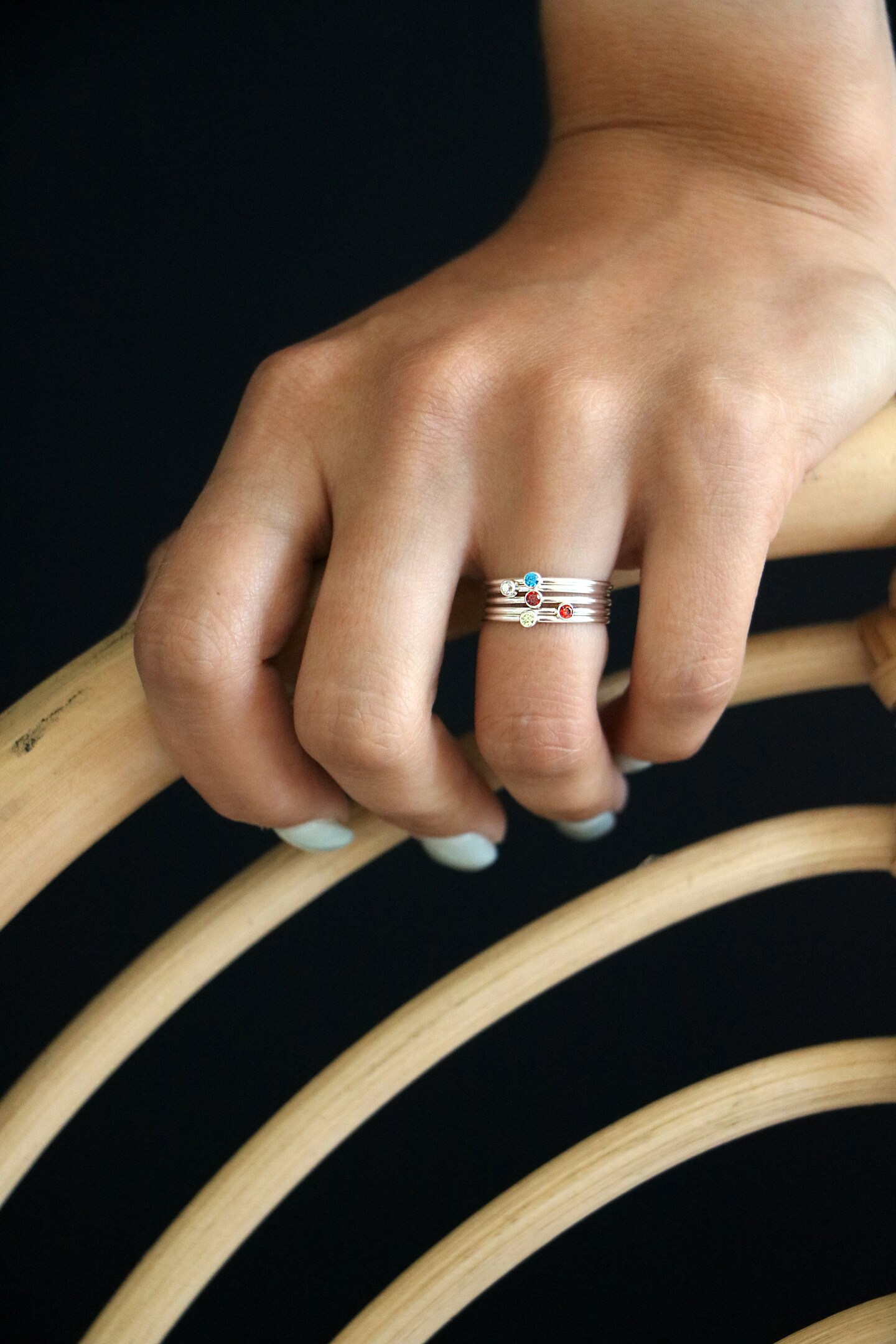 Birthstone Ring Dainty Ring Stacking Ring Push Present Gemstone Ring Mothers Birthstone Ring Personalized Gift For Her CZ Ring MakerPlace by Michaels